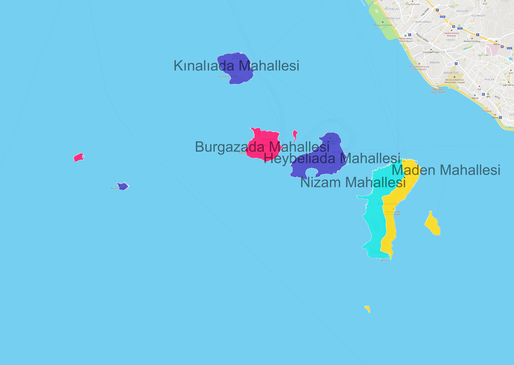 Istanbul Prince Islands'ın Mahalleleri - AtlasBig.com