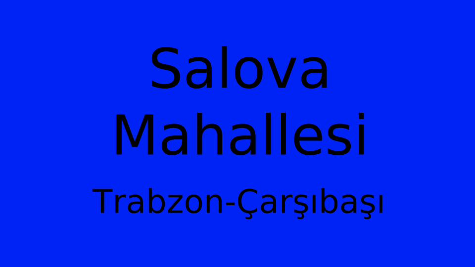 Salova Mahallesi, Çarşıbaşı, Trabzon - AtlasBig.com